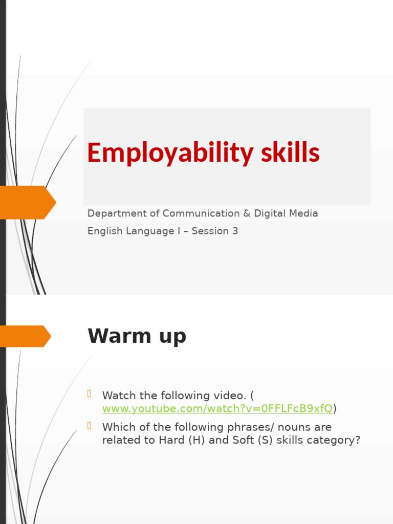 Employability Skills Guide | PDF | Skill | Communication
