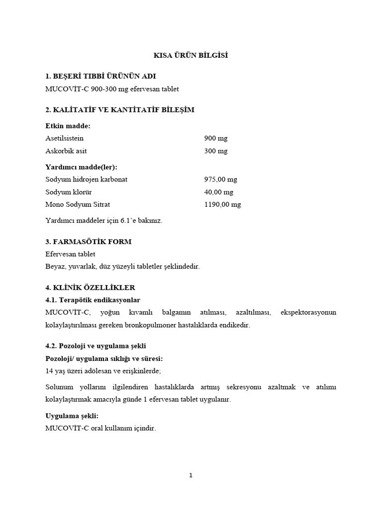 747 Mucovit C 900 300 MG Efervesan Tablet Kub | PDF