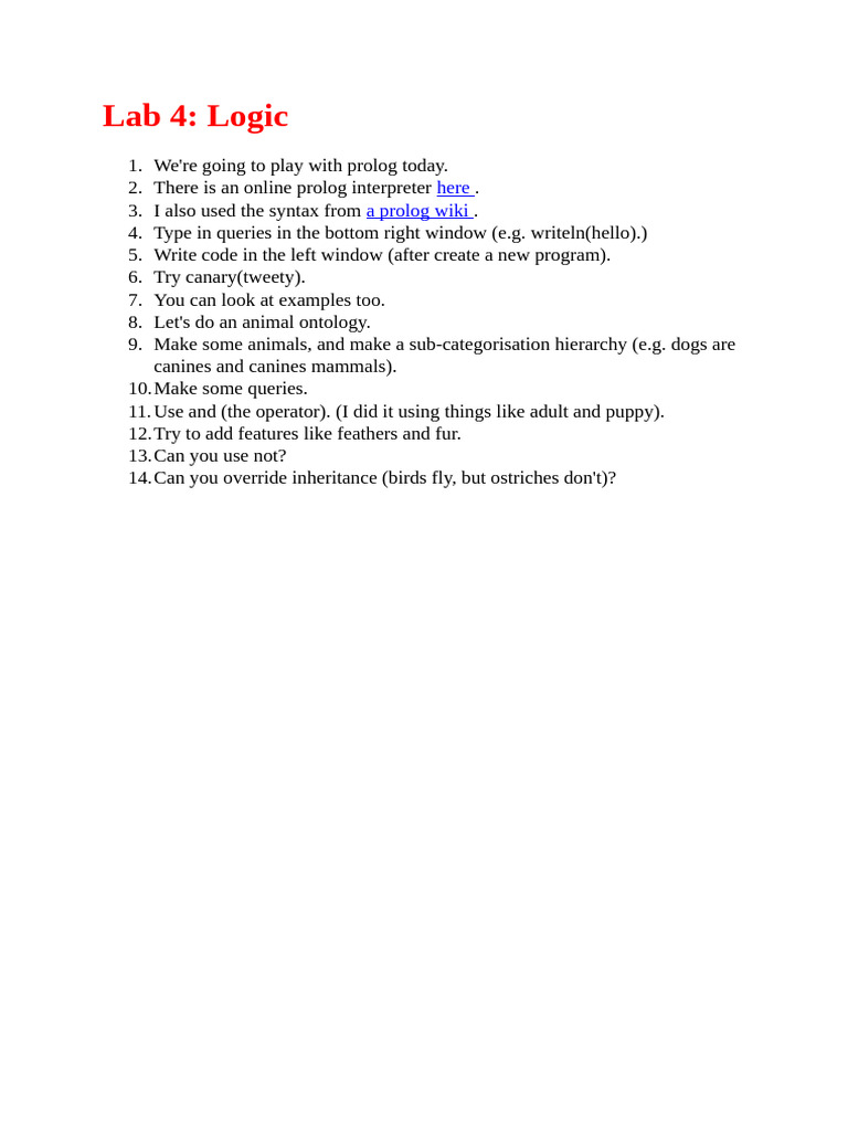 Lab 4 Prolog | PDF