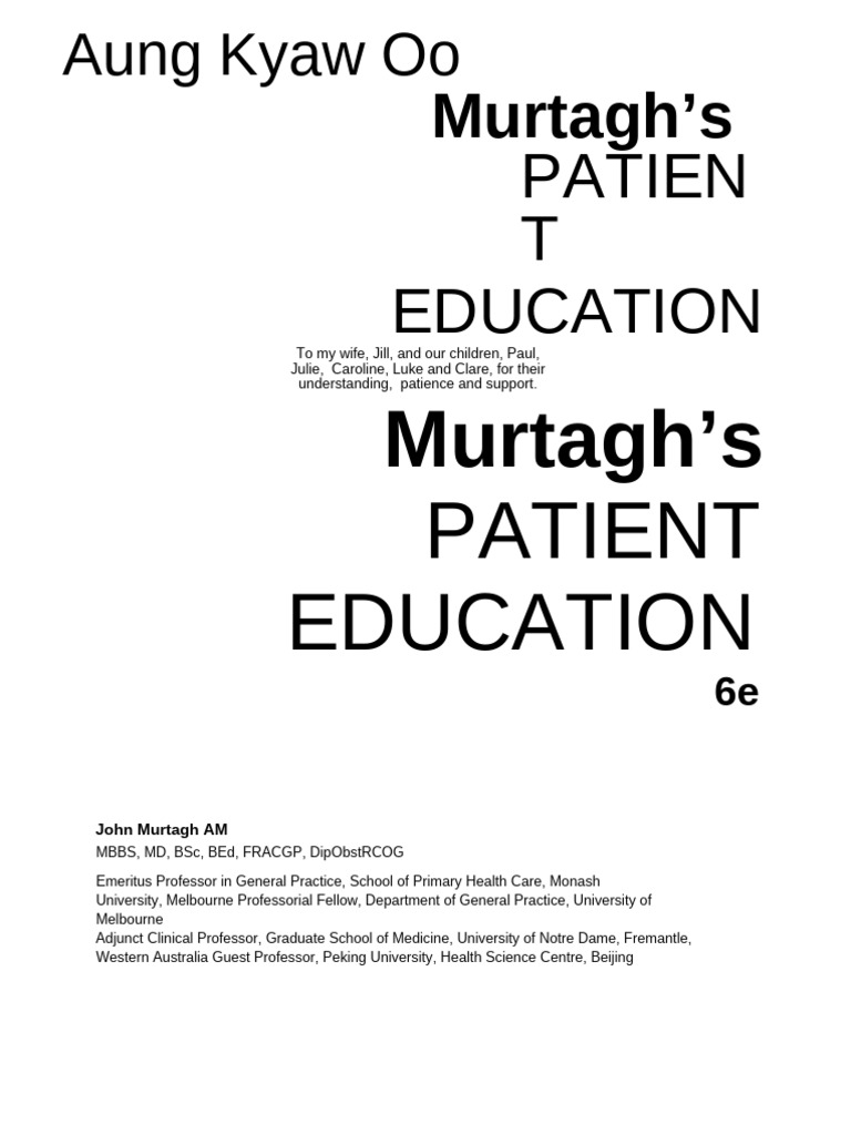 Extra - Murtaghs Patient Education, 6th Edition by John Murtagh | PDF ...