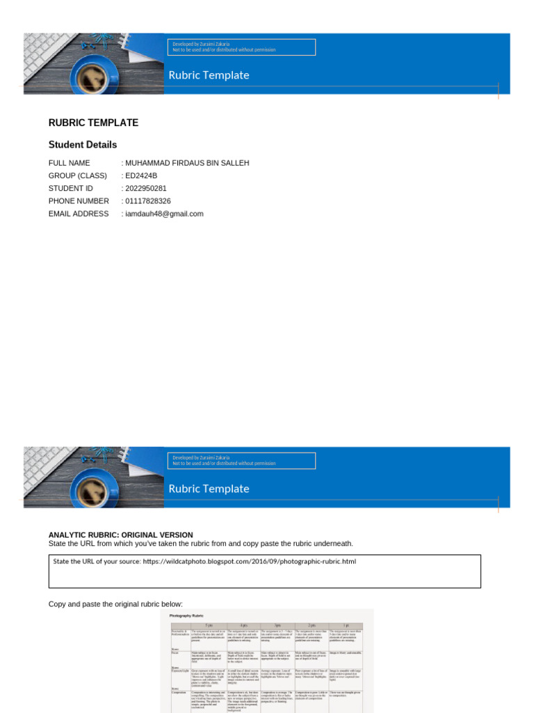 RUBRIC | PDF | Rubric (Academic) RUBRIC | PDF | Rubric (Academic)
