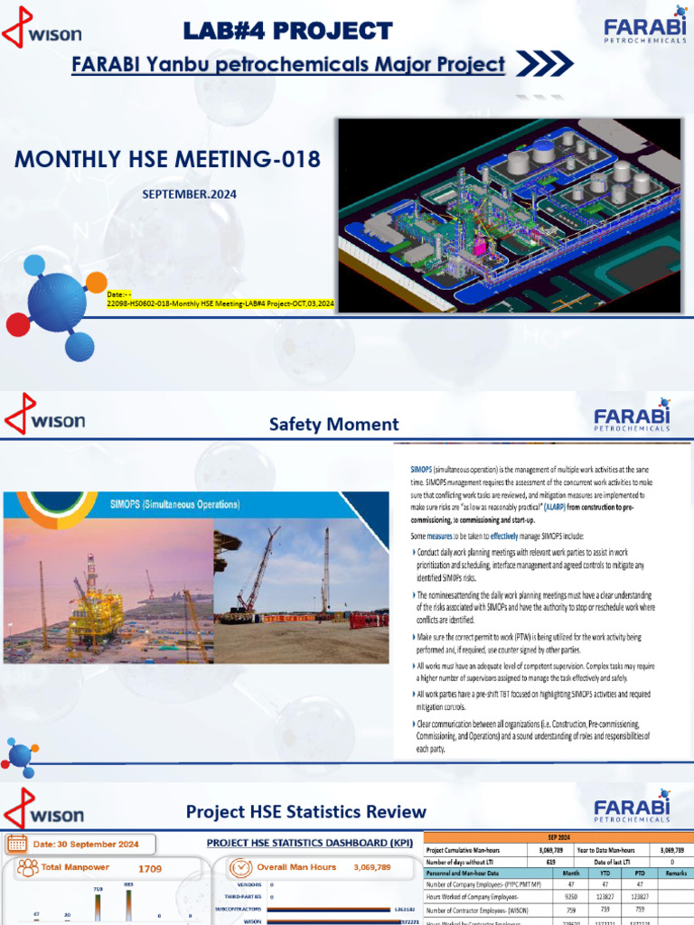Monthly HSE Report - LAB#4 Project | PDF | Occupational Safety And ...