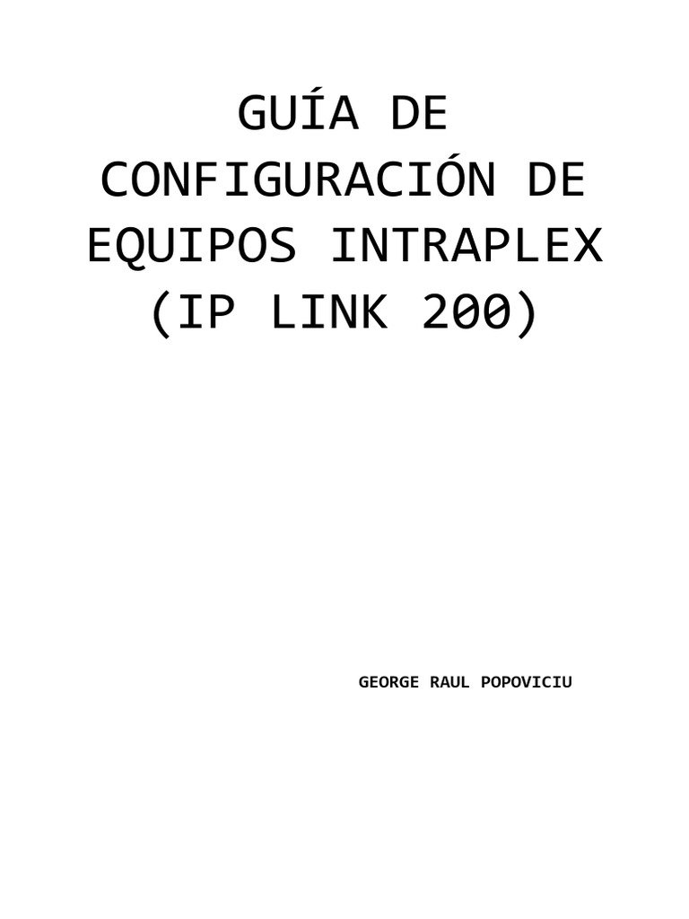 Guía Equipos Iplink v1 | PDF | Dirección IP | Protocolos de internet