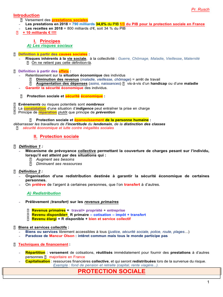 Protection Sociale Fiche | PDF