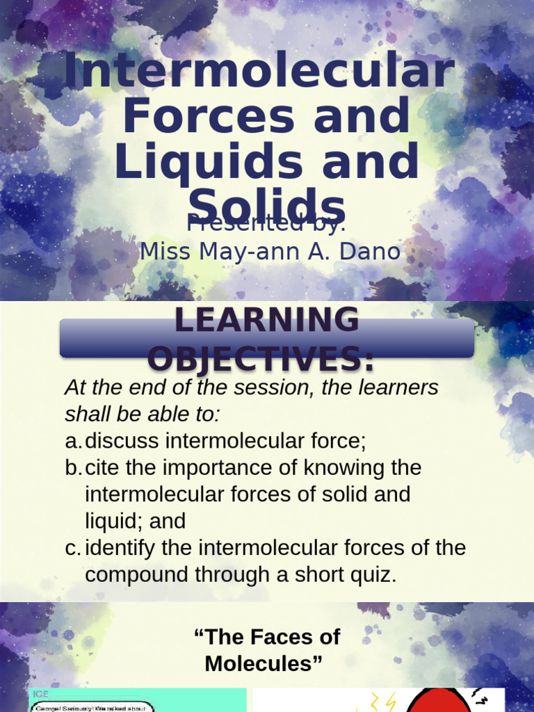W1 Intermolecular Forces | PDF | Intermolecular Force | Chemical Polarity