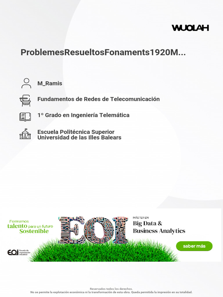 Problemas Redes | PDF