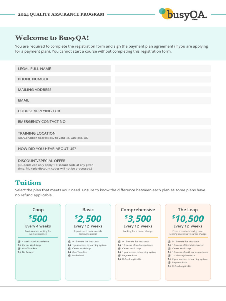 Quality Assurance Registration | PDF | Credit Card | Payments