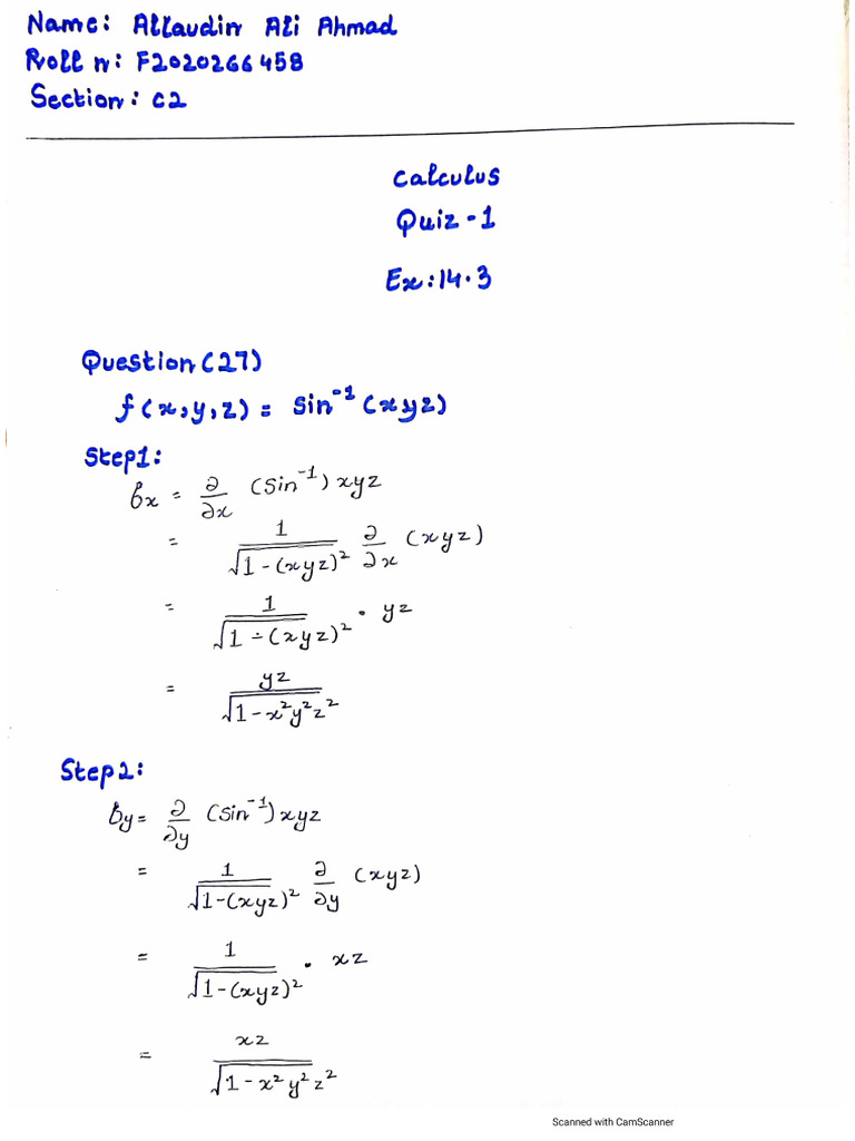 Cal Quiz 1 | PDF