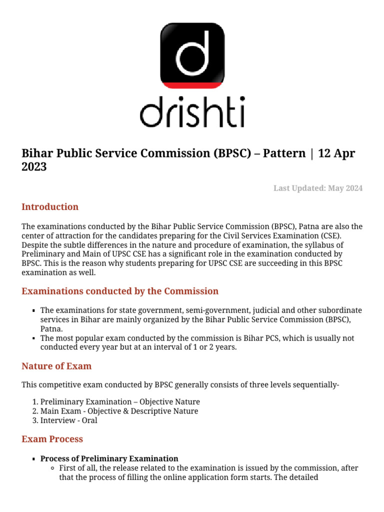 State Pcs - Bihar Public Service Commission BPSC Pattern State Pcs English - Print - Manually ...