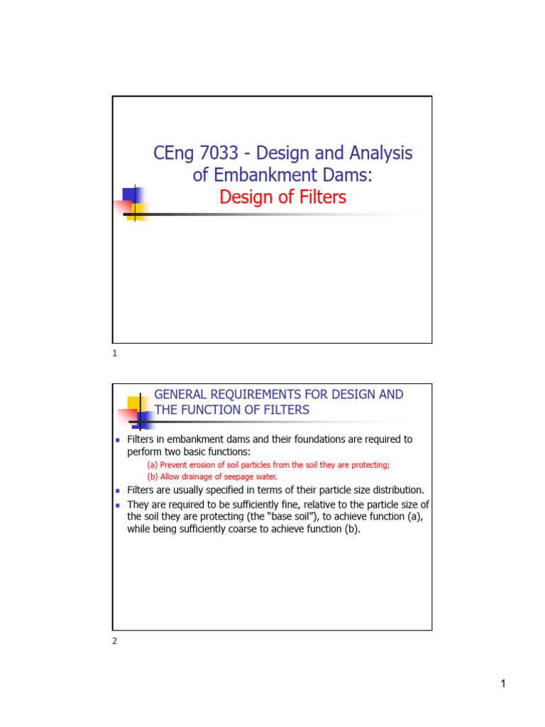 Lecture 4 - Design of Filters - STU | PDF | Soil | Earth Sciences