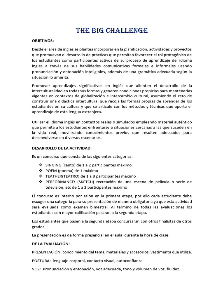 The Big Challenge | PDF