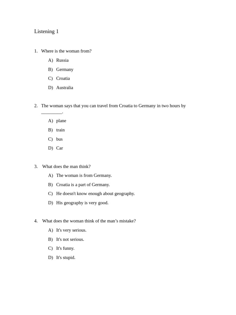 Level Test Listening Pdf