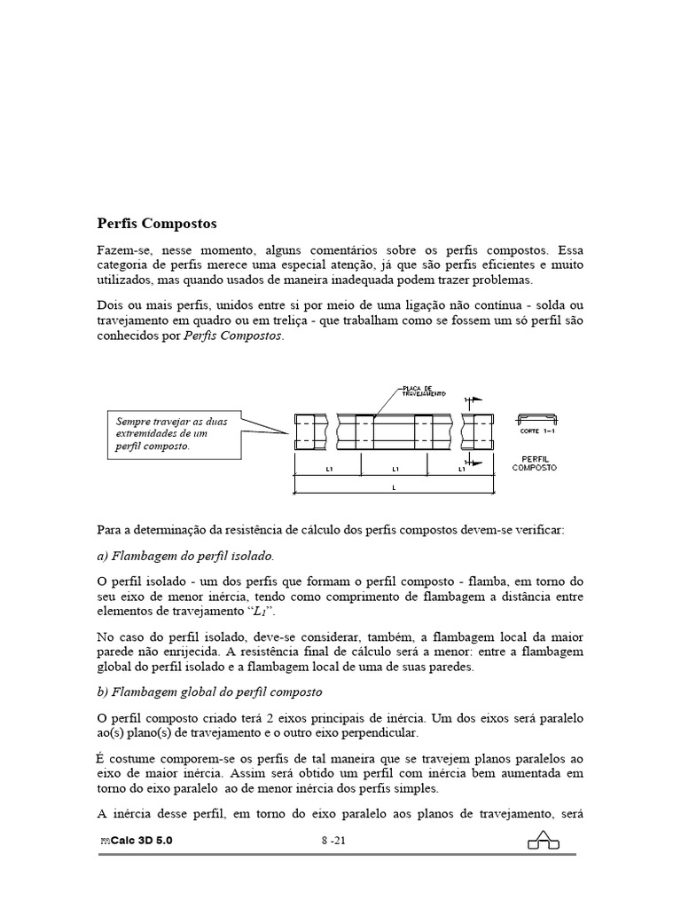 Perfis Compostos No Mcalc3d | PDF | Flambagem | Cálculo
