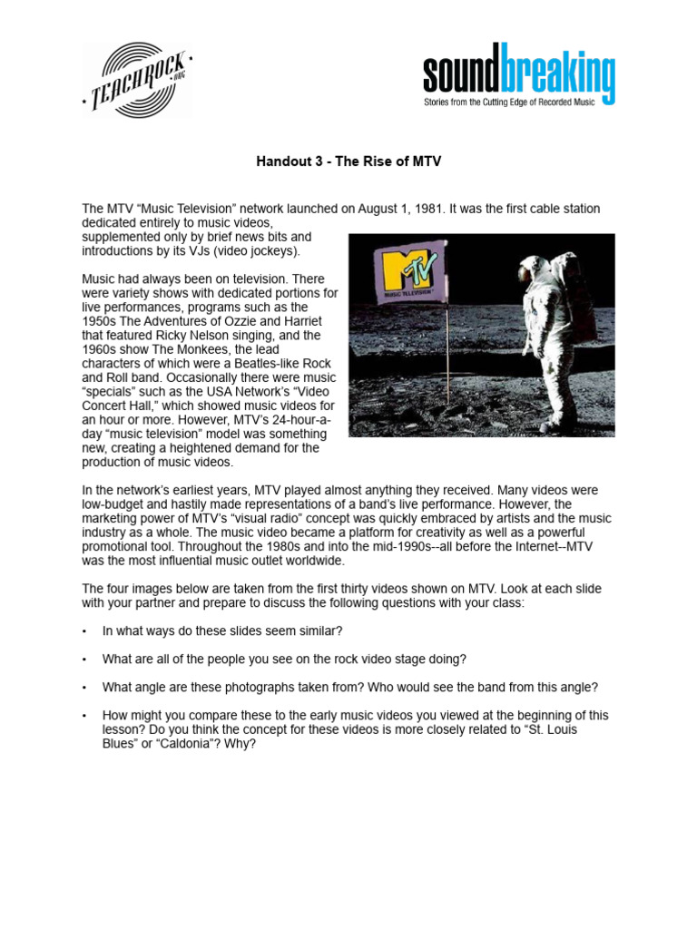The Rise of MTV | PDF