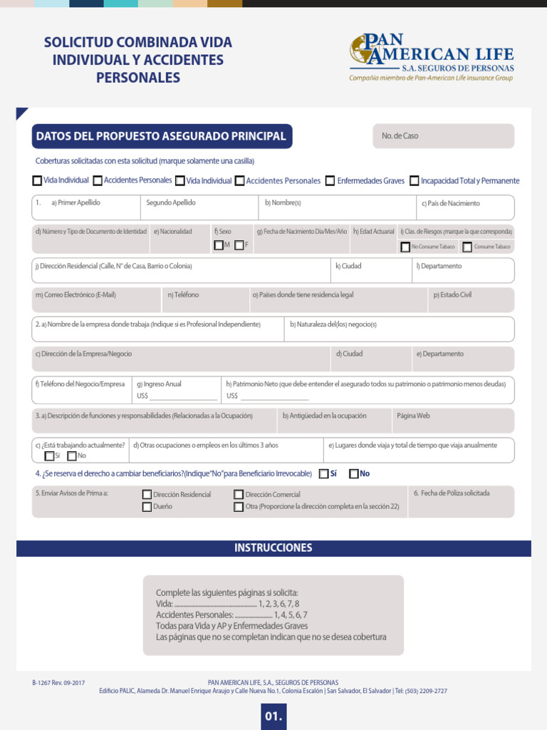 VID-Solicitud - Vida - B1267 - 27-09-2023 | PDF | Póliza de seguros ...