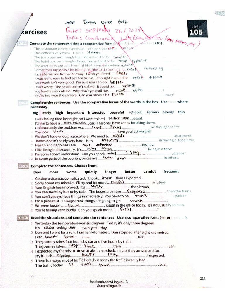 Comparative and Superlative Exercises Sheets 3 | PDF