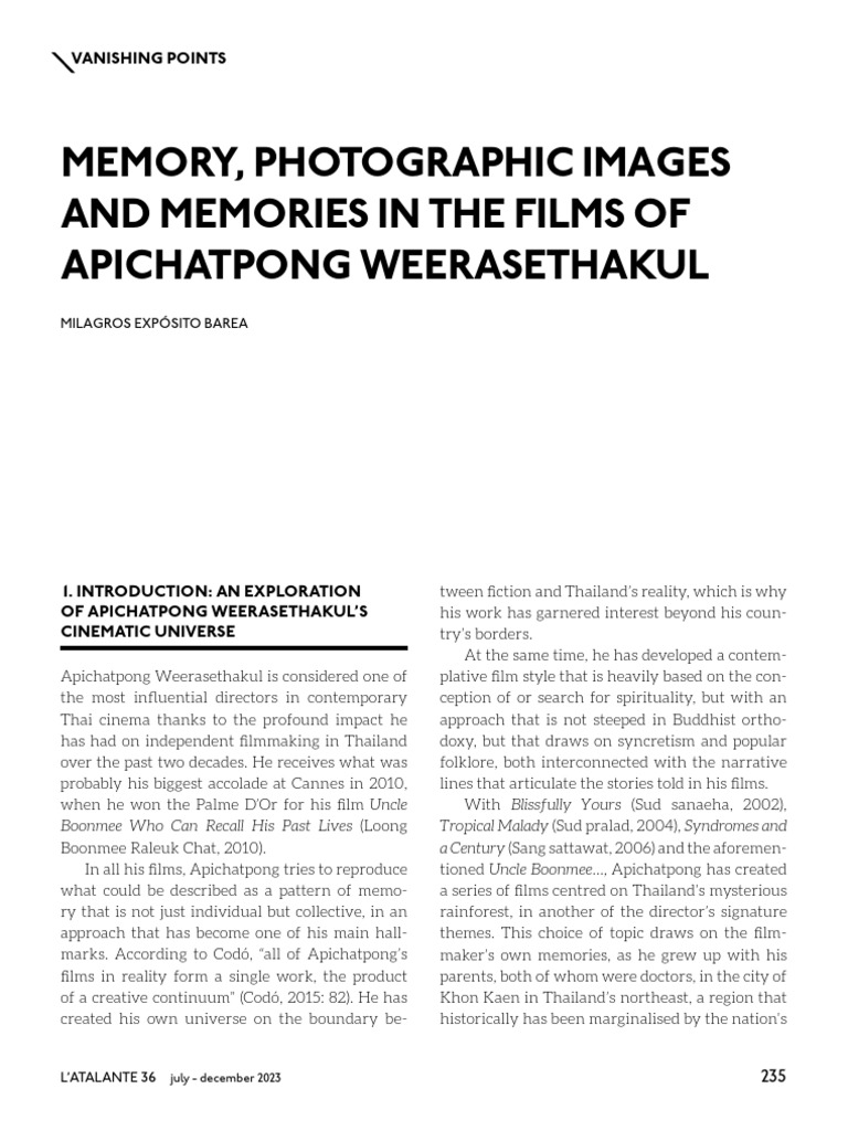 Apichatpong Weerasethakul's Memory in Film | PDF