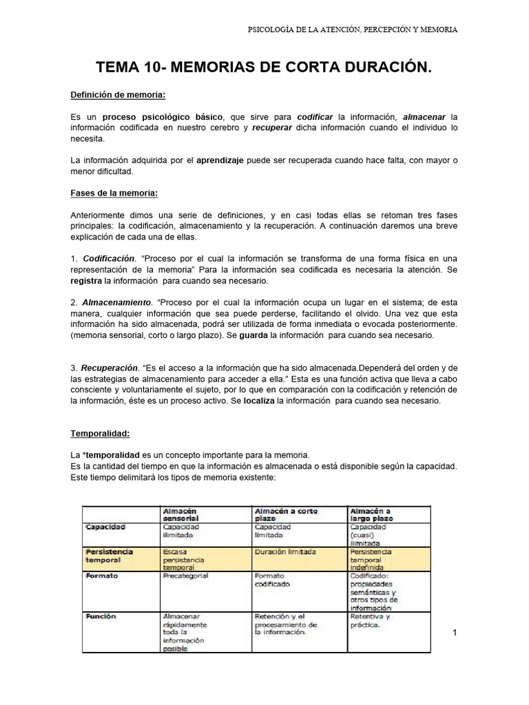 Apm - Tema 10 | PDF | Memoria | Memoria de trabajo