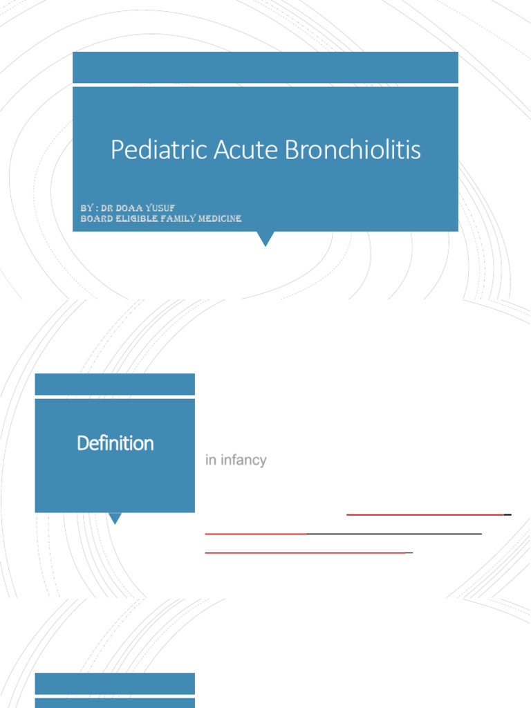Pediatric Acute Bronchiolitis | PDF | Medicine | Pulmonology