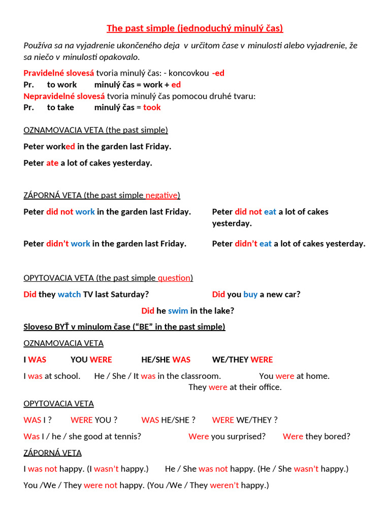 Past Simple and Continuous Tenses Guide | PDF