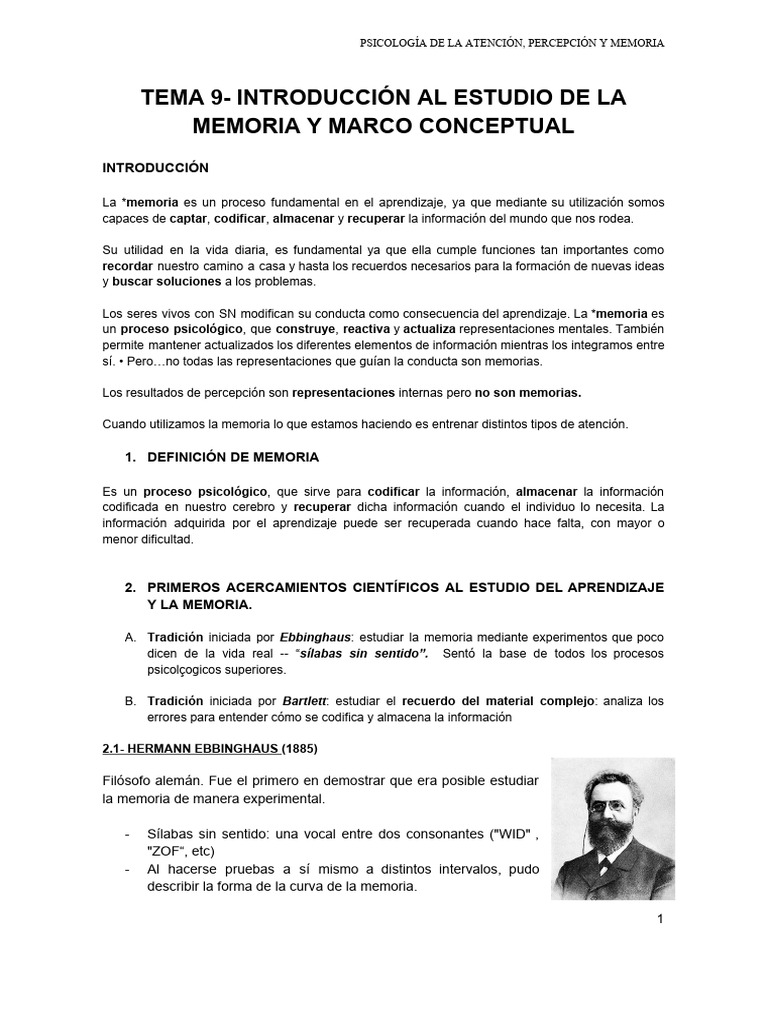 Apm - Tema 9 | PDF | Memoria | Aprendizaje
