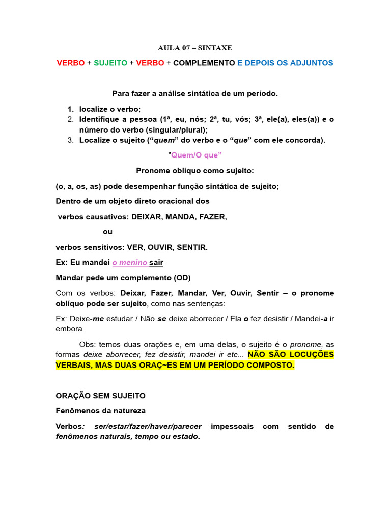 Resumo - AULA 07 | PDF