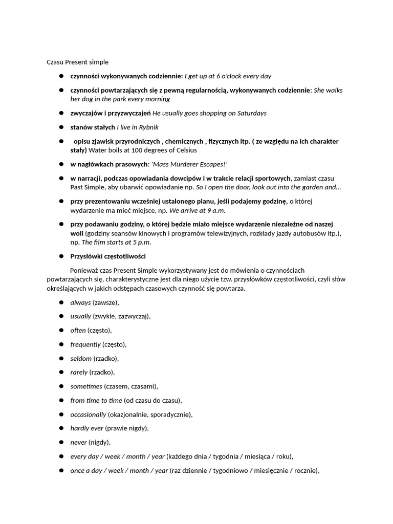 Present Simple | PDF