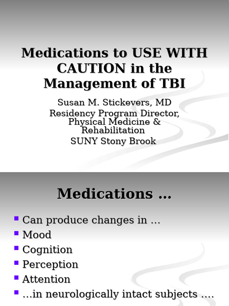 Medications To Use With Caution in TBI | PDF | Antipsychotic | Clozapine