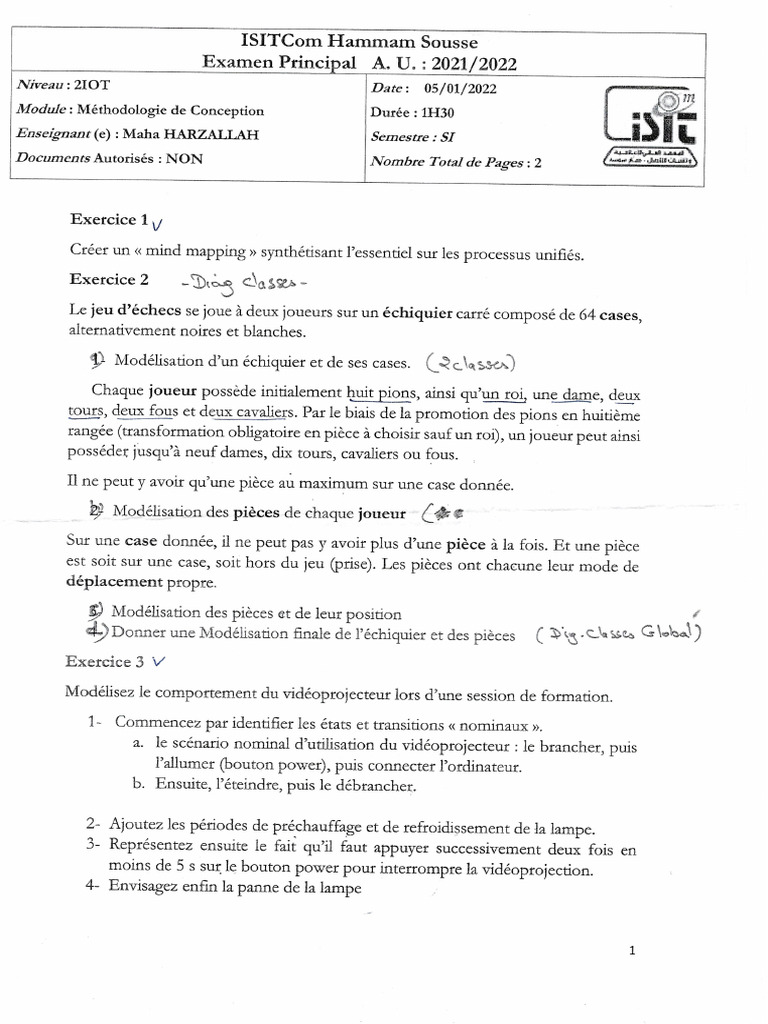 Examen Conception Isitcom | PDF