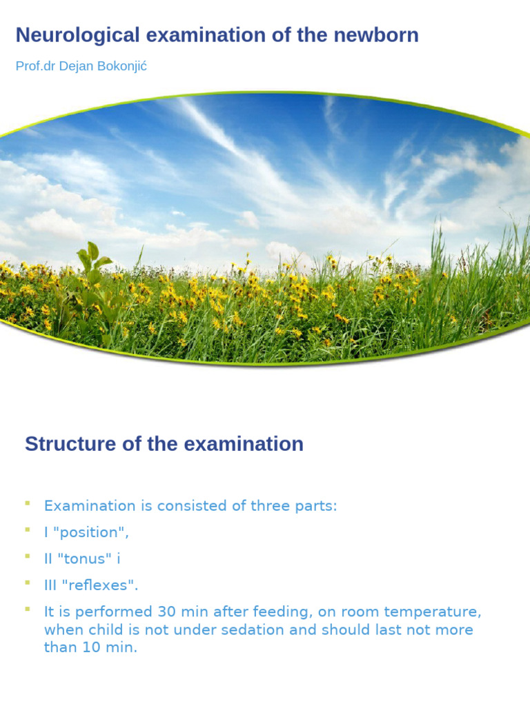 Neurological Examination of The Newborn | PDF | Anatomical Terms Of ...