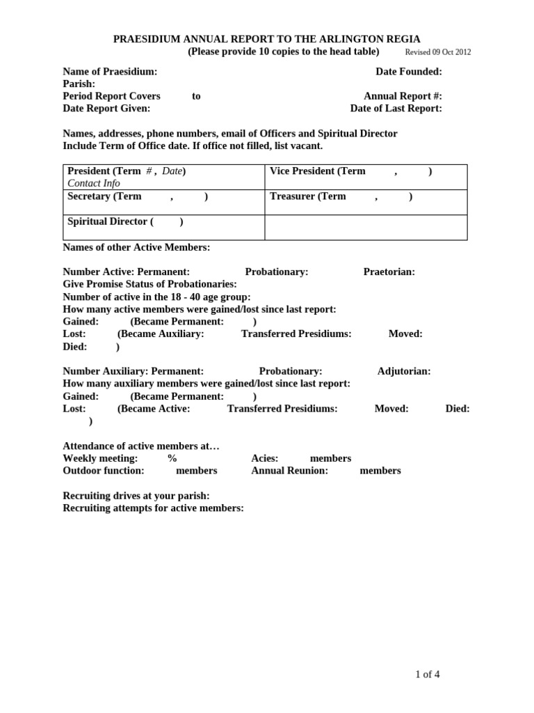 Short Form Praesidium Annual RPT 10oct2012 | PDF | Catholic Church ...