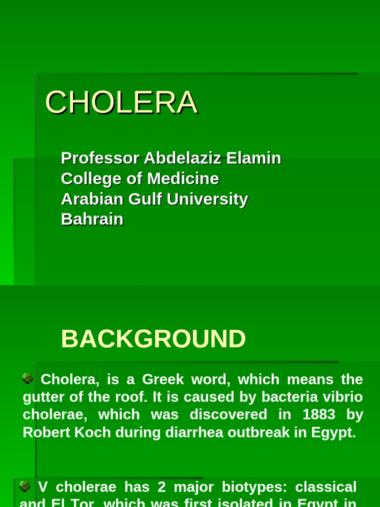 Cholera PPT | PDF | Cholera | Intravenous Therapy