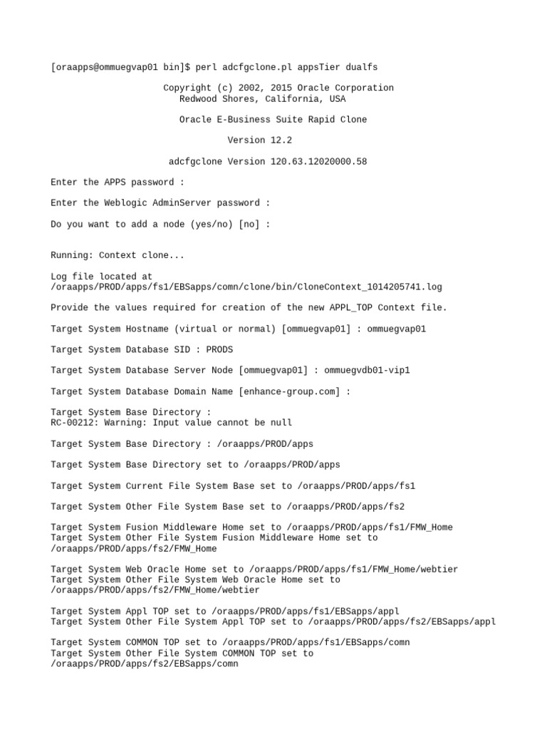 Adcfgclone Appstier Fail | PDF | Oracle Corporation | Computing