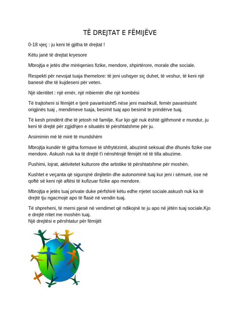 Te Drejtat e Femijeve | PDF