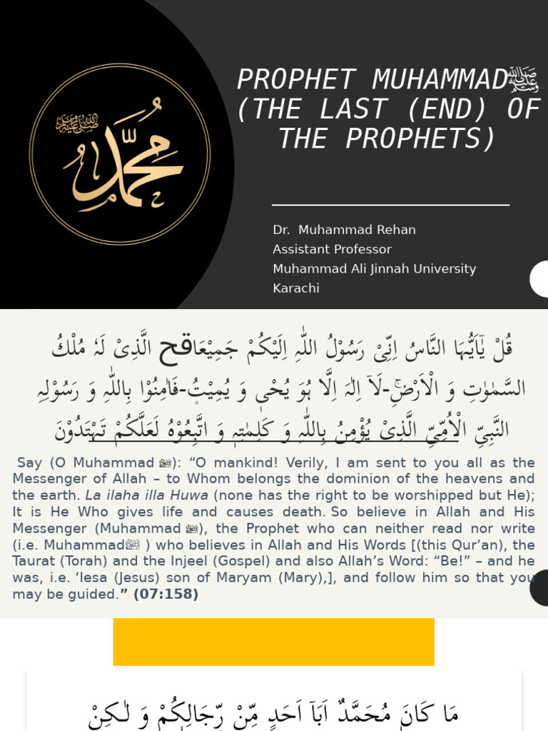 Prophet Muhammad (The Last Prophet) | PDF | Prophets And Messengers In ...