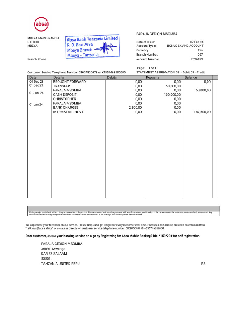 Proof of Address Samples | PDF | Banks | Debits And Credits