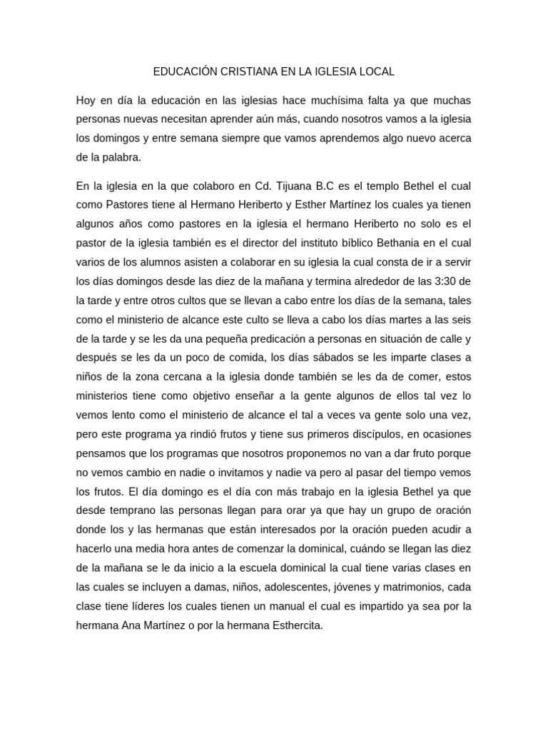 Educación Cristiana en La Iglesia Local | PDF | Oración