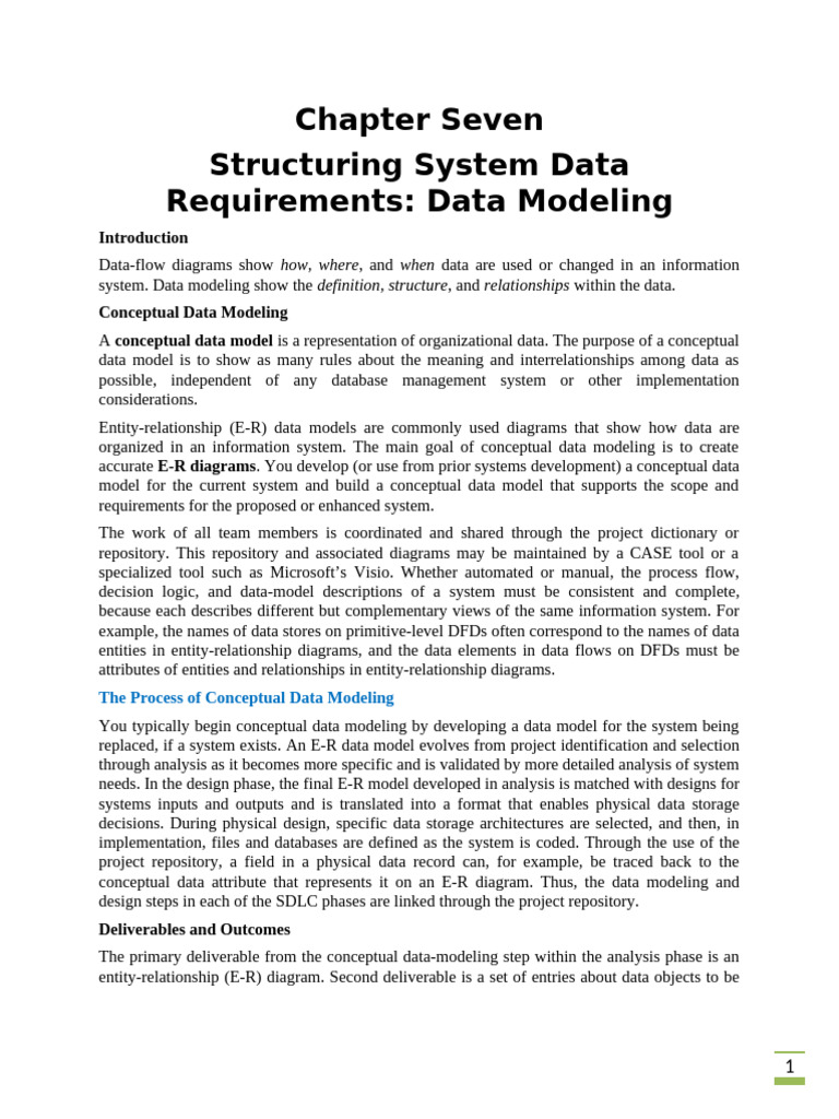 Chapter Seven | PDF | Data Model | Conceptual Model