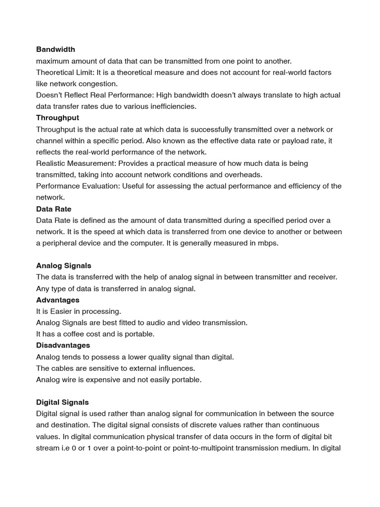 DCN U1 2 | PDF | Computer Network | Bit Rate