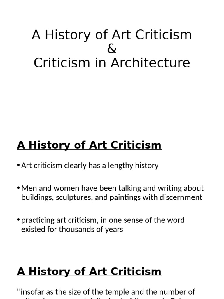 Evolution of Art Criticism History | PDF | Aesthetics | Beauty