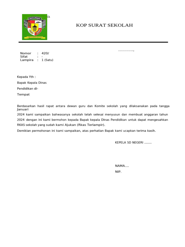 Surat Pengesahan RKAS 2024 | PDF | Karier & Perkembangan