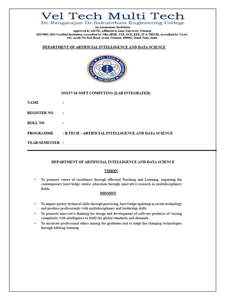 Soft Computing Lab Manual1 | PDF | Applied Mathematics | Artificial Intelligence