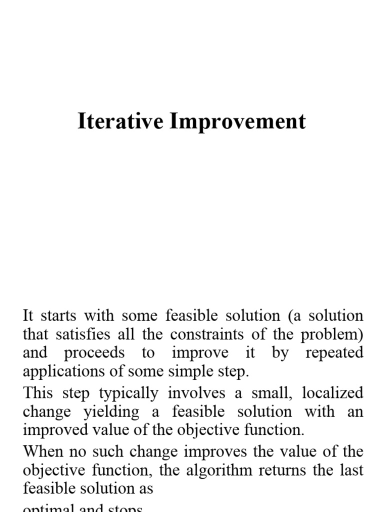 Iterative Improvement | PDF | Mathematical Optimization | Linear Programming