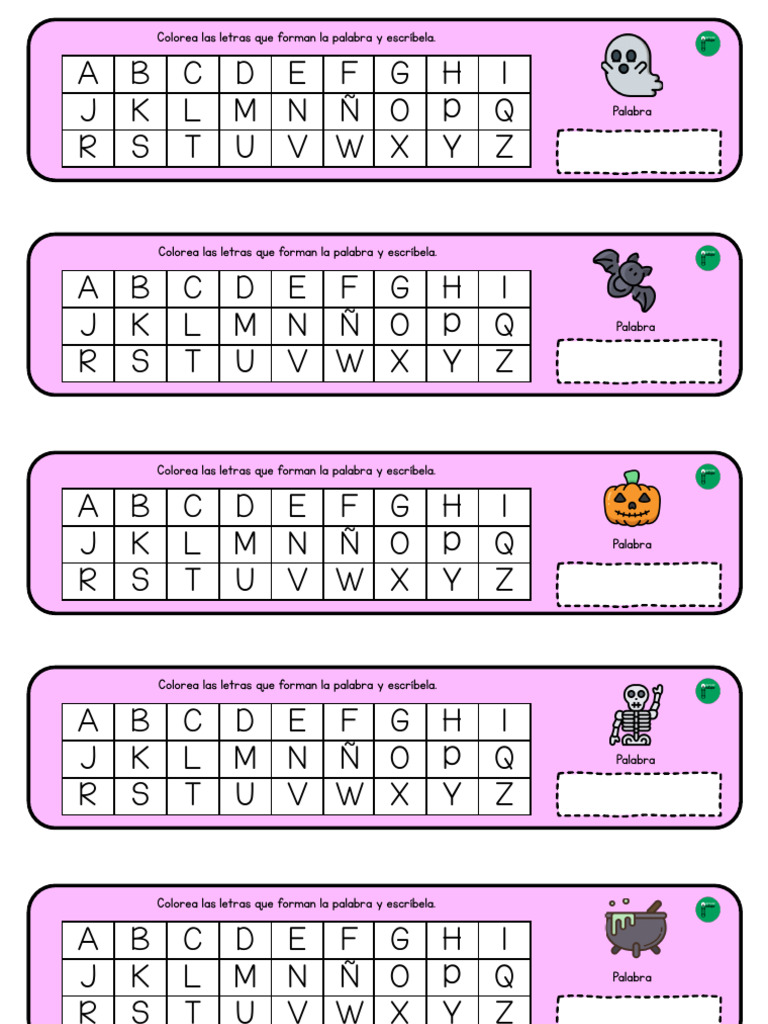 Lectoescritura Palabras Halloween | PDF
