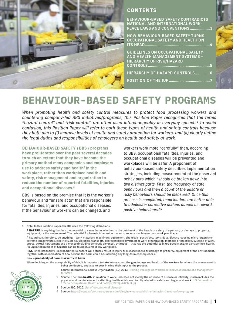Behaviour-Based Safety Programs | PDF