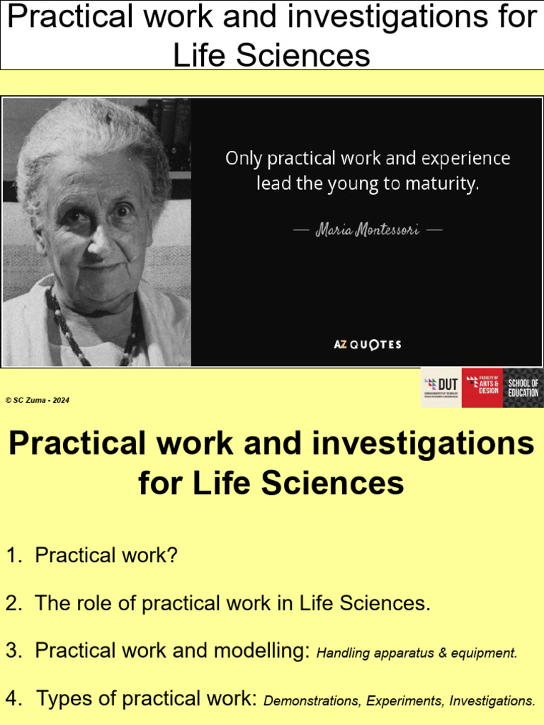 Life Sciences Practical Work Guide | PDF | Experiment | Learning