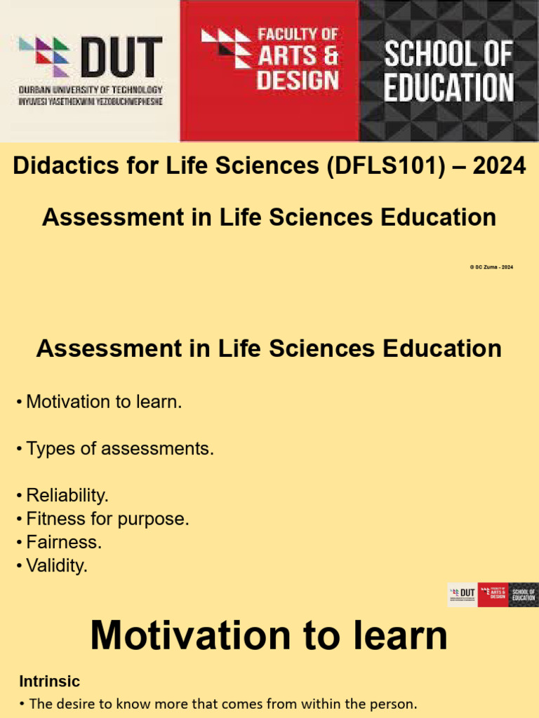 Lecture 13 - Assessment in Life Sciences Education | PDF | Educational ...