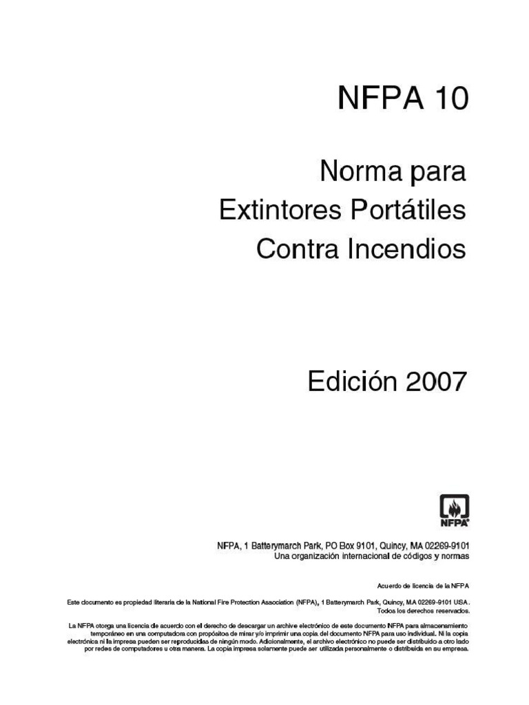 Nfpa 10 2007 | PDF