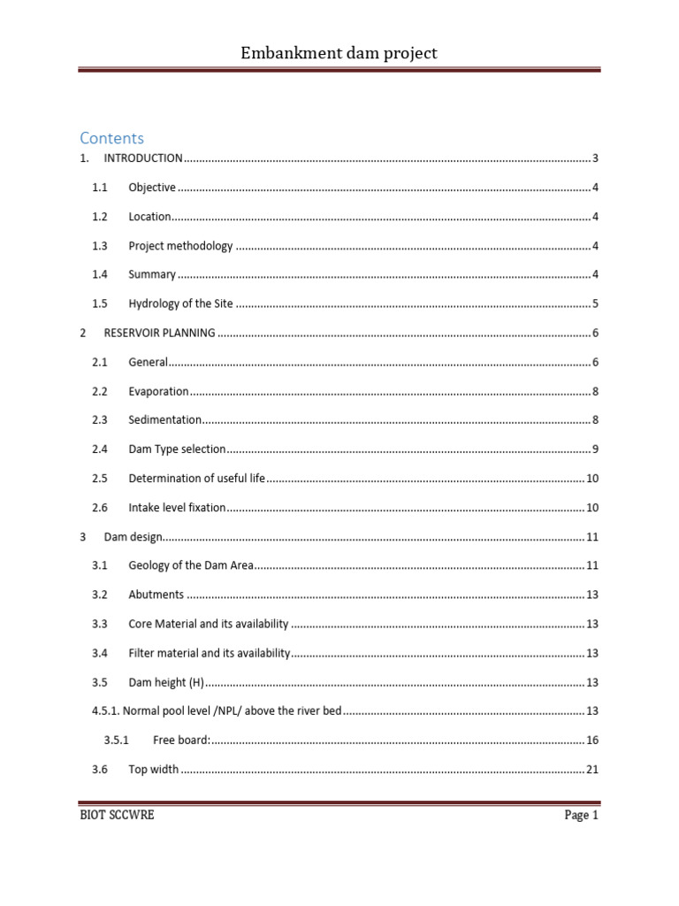 Dam Project Revised | PDF | Dam | Reservoir