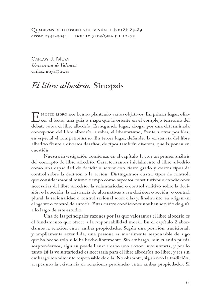 Libre Albedrio | PDF | Libre albedrío | Mente